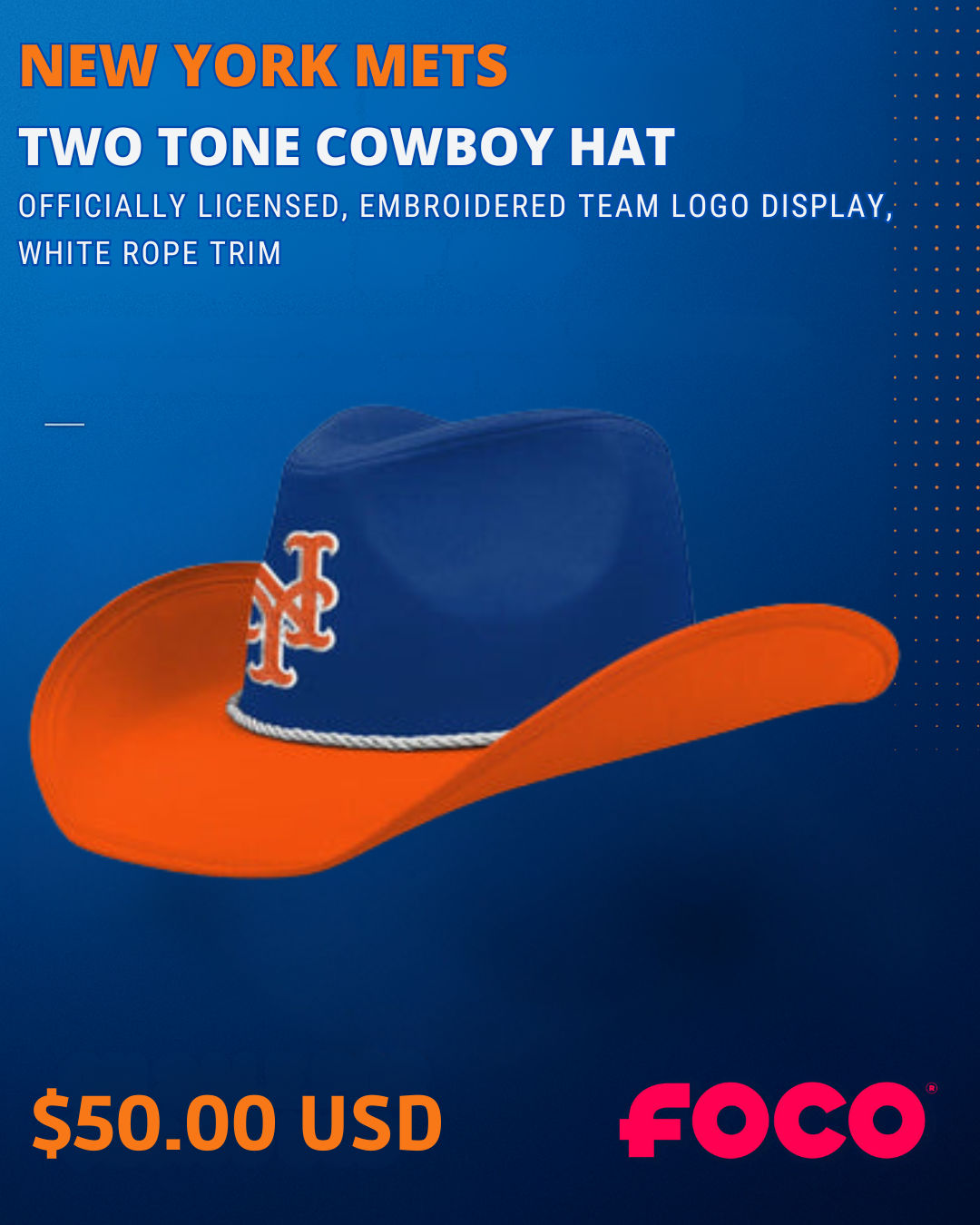FOCO Releases New York Mets Cowboy Hat - Metsmerized Online